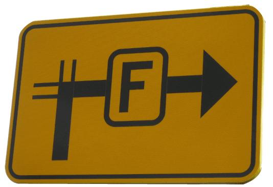 Calamiteitenroute bord F | Vlaams Verkeerscentrum